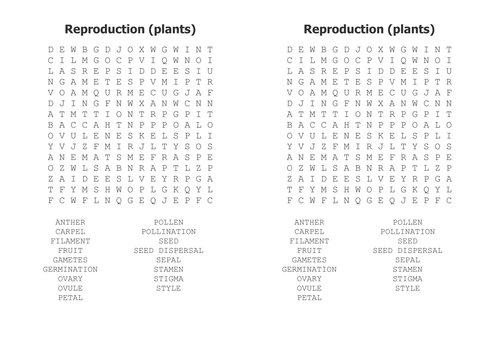 Activate Year 7 Biology - B1.3 Reproduction (Plants) - Keyword ...