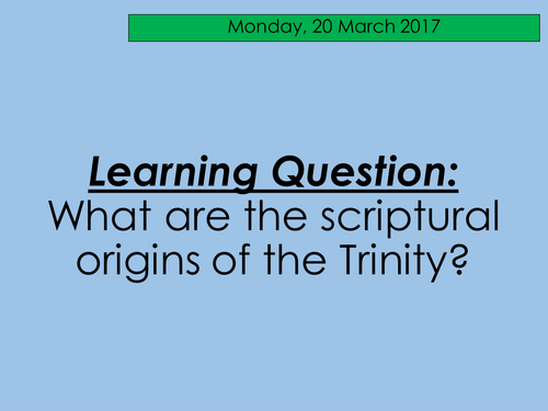 GCSE RS AQA Spec B - Unit 3 - The Triune God | Teaching Resources