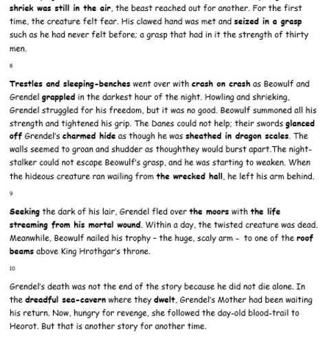 Beowulf, 3 week writing unit | Teaching Resources