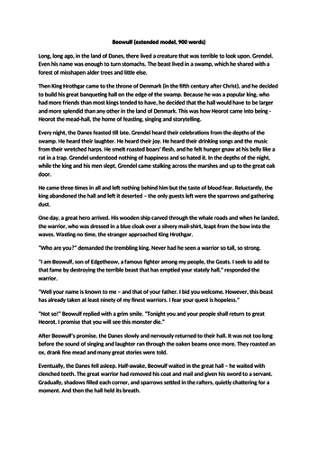Beowulf, 3 week writing unit | Teaching Resources