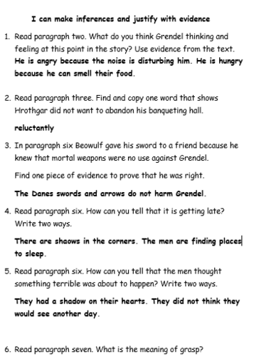 Beowulf, 3 week writing unit | Teaching Resources