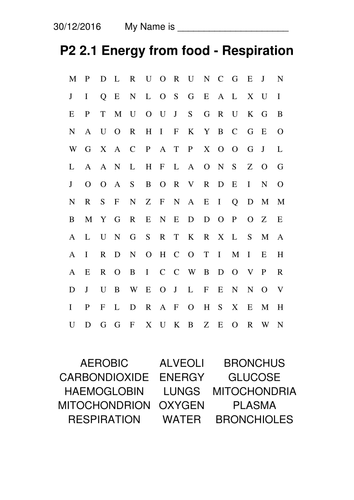 A digital version of the Year 8 Physics P2 2.1 "Food and Fuels" lesson ...