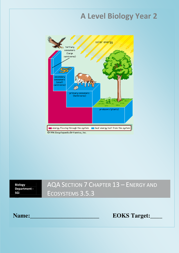 AQANew Spec A-Level Year 2 Chapter 3.5.3 Energy & Ecosystems. Lesson 1 ...