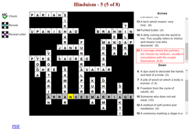 Literacy In Hinduism – Interactive Crosswords (HTML5) | Teaching Resources