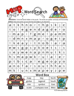 Map Skills Word Search *Easy | Teaching Resources