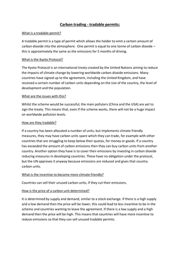 Tradable permits | Teaching Resources