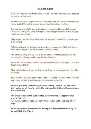 Willy the Wizard planning | Teaching Resources