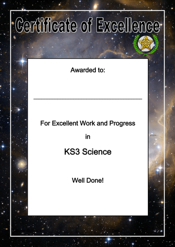 Science Certificates | Teaching Resources