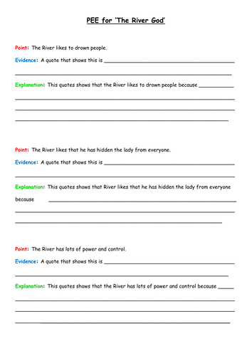 GCSE Poetry Analysis of "The River God" With Lots of Activities ...