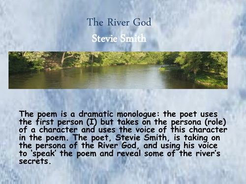 GCSE Poetry Analysis of "The River God" With Lots of Activities ...