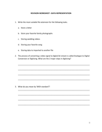 REVISION WORKSHEET ON DATA REPRESENTATION | Teaching Resources