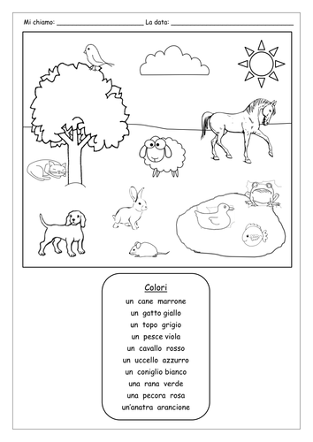 ITALIAN - Animals - Gli Animali - Activity Booklet - Worksheets ...