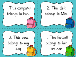 Apostrophes with Possessive Nouns TASK CARDS | Teaching Resources