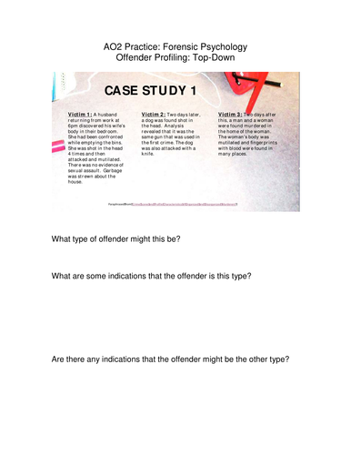 AQA Forensic Psychology Offender Profiling: Top-Down & Bottom-Up ...