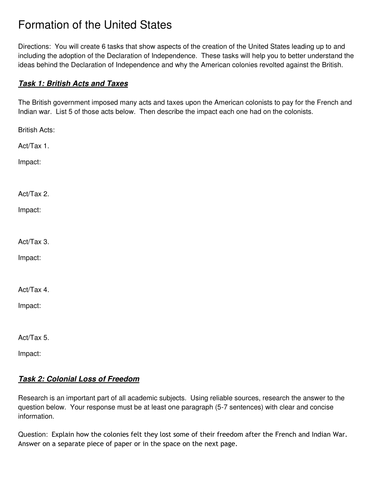 Formation of the United States | Teaching Resources