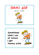 Tummy Ache Social Story Flash cards (SEN, Autism) | Teaching Resources