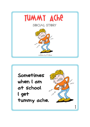 Tummy Ache Social Story Flash cards (SEN, Autism) | Teaching Resources