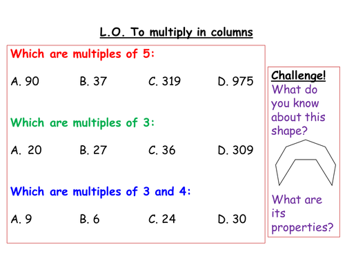 2 lessons on written multiplication methods (KS2) | Teaching Resources