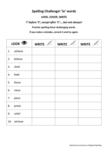 'I before e, except after c' - 20 words following the rule and ...