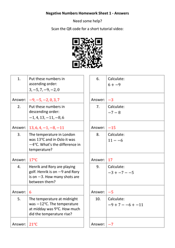 Number QR Code Homework Sheets - Bundle 3 | Teaching Resources