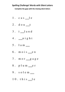 KS2 National Spelling - Words with Silent Letters - 2 Worksheets ...