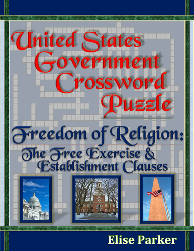 Freedom of Religion Crossword Puzzle: Free Exercise & Establishment ...