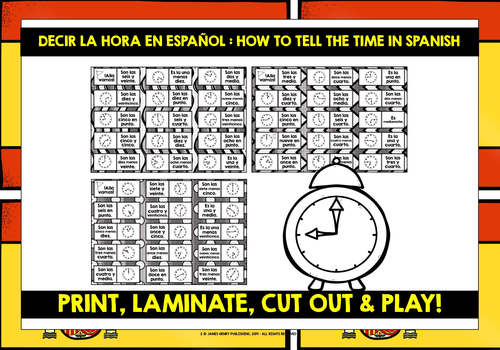 SPANISH TELLING THE TIME DOMINOES #4 | Teaching Resources