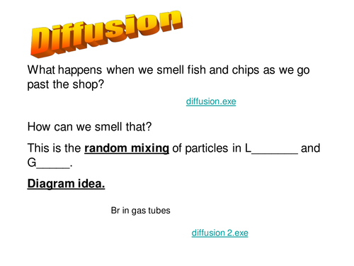 NEW KS3 Science Chemistry Diffusion work has simple demo idea and full ...