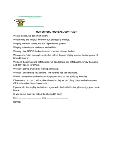 Football Contract | Teaching Resources