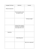 Language Techniques - Tables and tasks | Teaching Resources