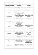 Language Techniques - Tables and tasks | Teaching Resources
