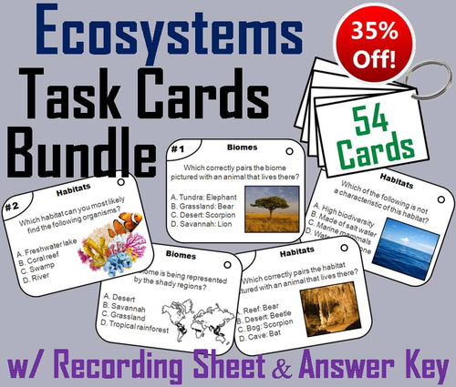 Ecosystems Task Cards | Teaching Resources