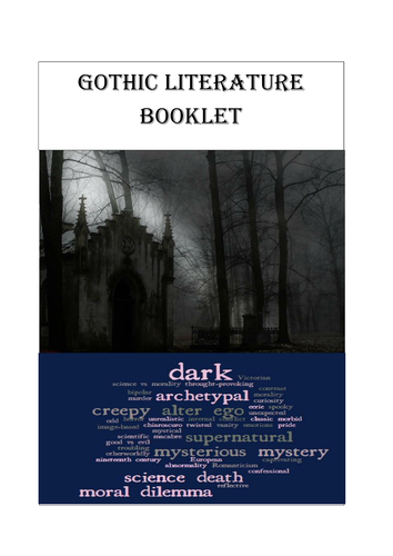 Gothic Literature Booklet - Homework/classroom activites | Teaching ...