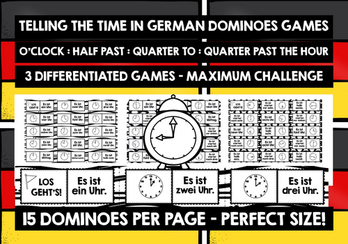 GERMAN TELLING THE TIME DOMINOES #1 | Teaching Resources