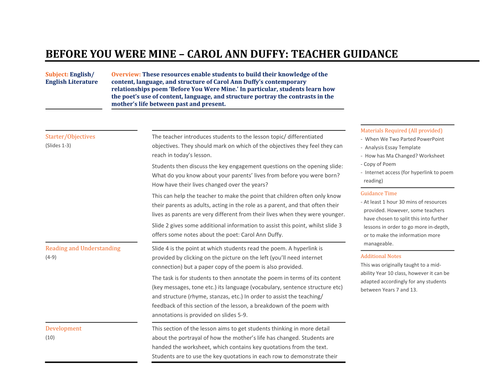 Before You Were Mine - Carol Ann Duffy - Love/ Relationships Poetry ...