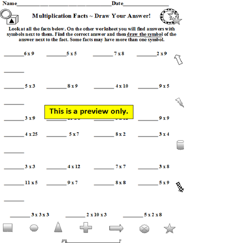 Multiplication Facts 15 Worksheets | Teaching Resources