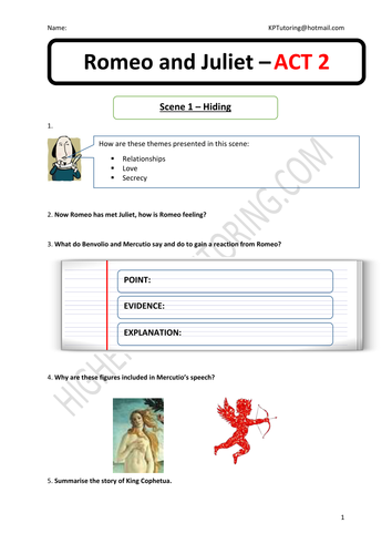 SHAKESPEARE: Romeo and Juliet - ACT 2 (The Chorus - SCENE 6) | Teaching ...