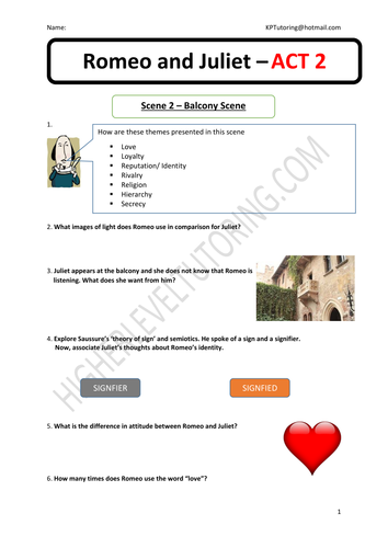 SHAKESPEARE: Romeo and Juliet - ACT 2 (The Chorus - SCENE 6) | Teaching ...