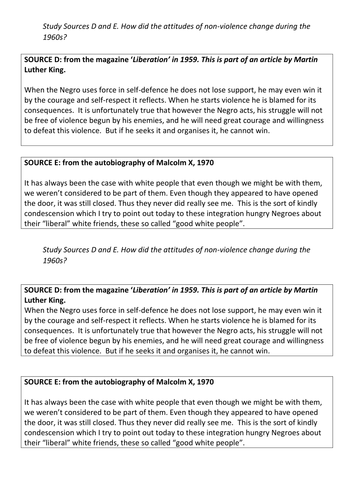 Martin Luther King V Malcolm X | Teaching Resources