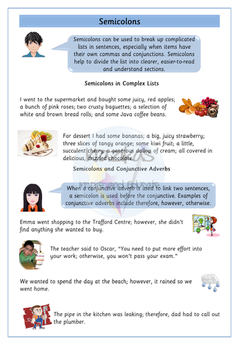 Semicolons | Teaching Resources