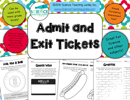 Admit and Exit Tickets (Exit Slips) | Teaching Resources