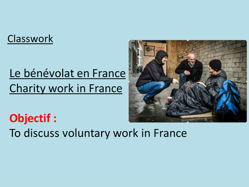 Le bénévolat en France / charity work in France | Teaching Resources