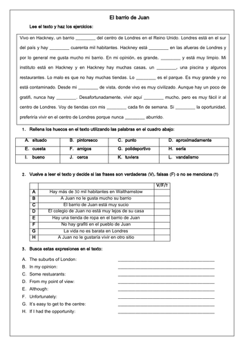 GCSE Spanish Mi barrio : home and area bundle | Teaching Resources