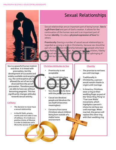 Sexual Relationships Lesson for Issues of Relationships Unit | Teaching ...