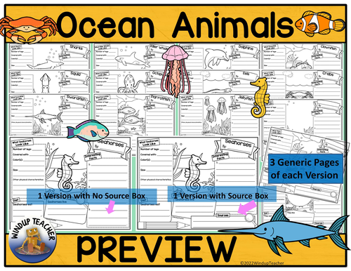 Ocean Animal Research Activity | Teaching Resources