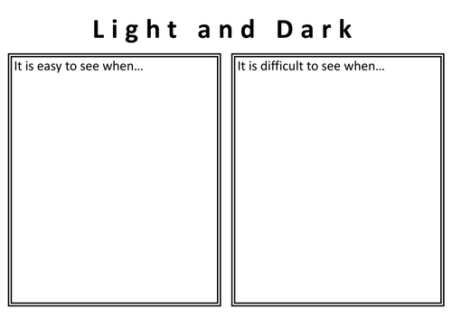 LIGHT AND DARK TEACHING RESOURCES SCIENCE KS2 SHADOW REFLECTION ...