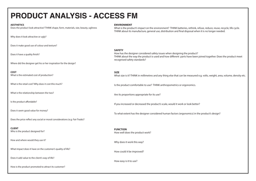 Product Analysis Problem Analysis Full Iterative Design Process L1 ...