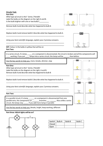KS3 Unit 7J Physics - Electricity (7a Current, 7b Series + Parallel, 7c ...