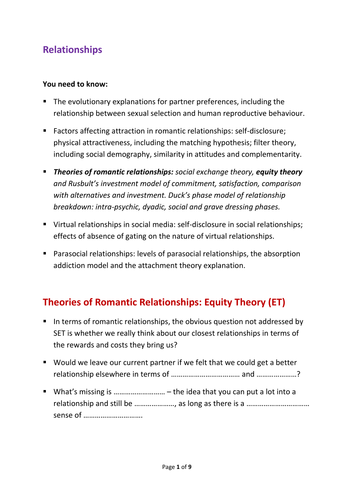 Relationships - Theories - Equity Theory - to go with full ...