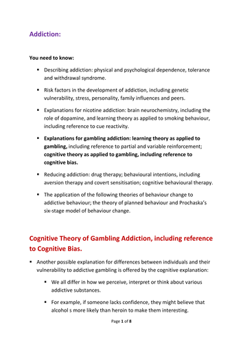 Addiction - Explanations for gambling addiction - Cognitive - to go ...